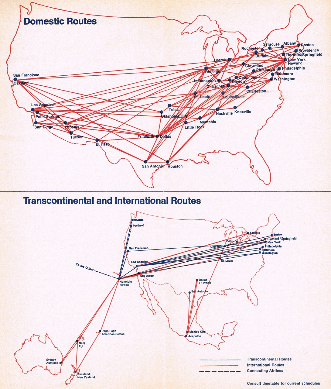 American Airlines Route Map