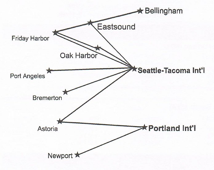 Harbor Air June 1, 1998 Route Map