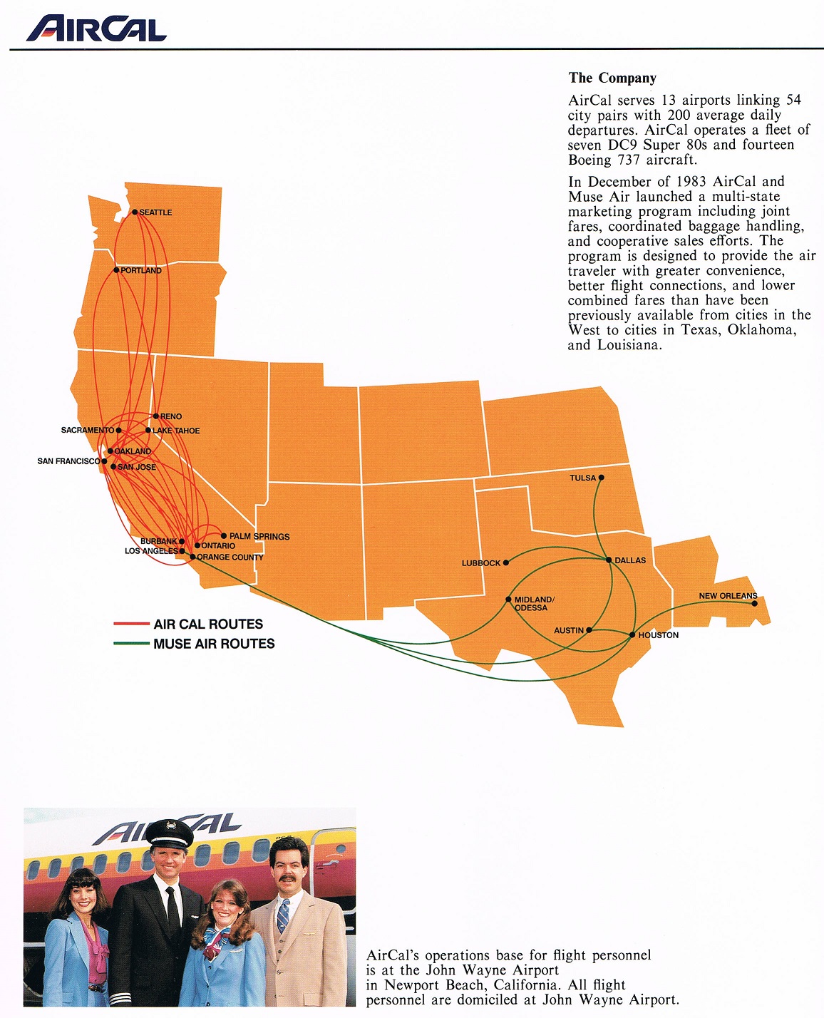 AirCal 1984 Route Map