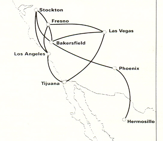Air LA February 13, 1995 Route Map